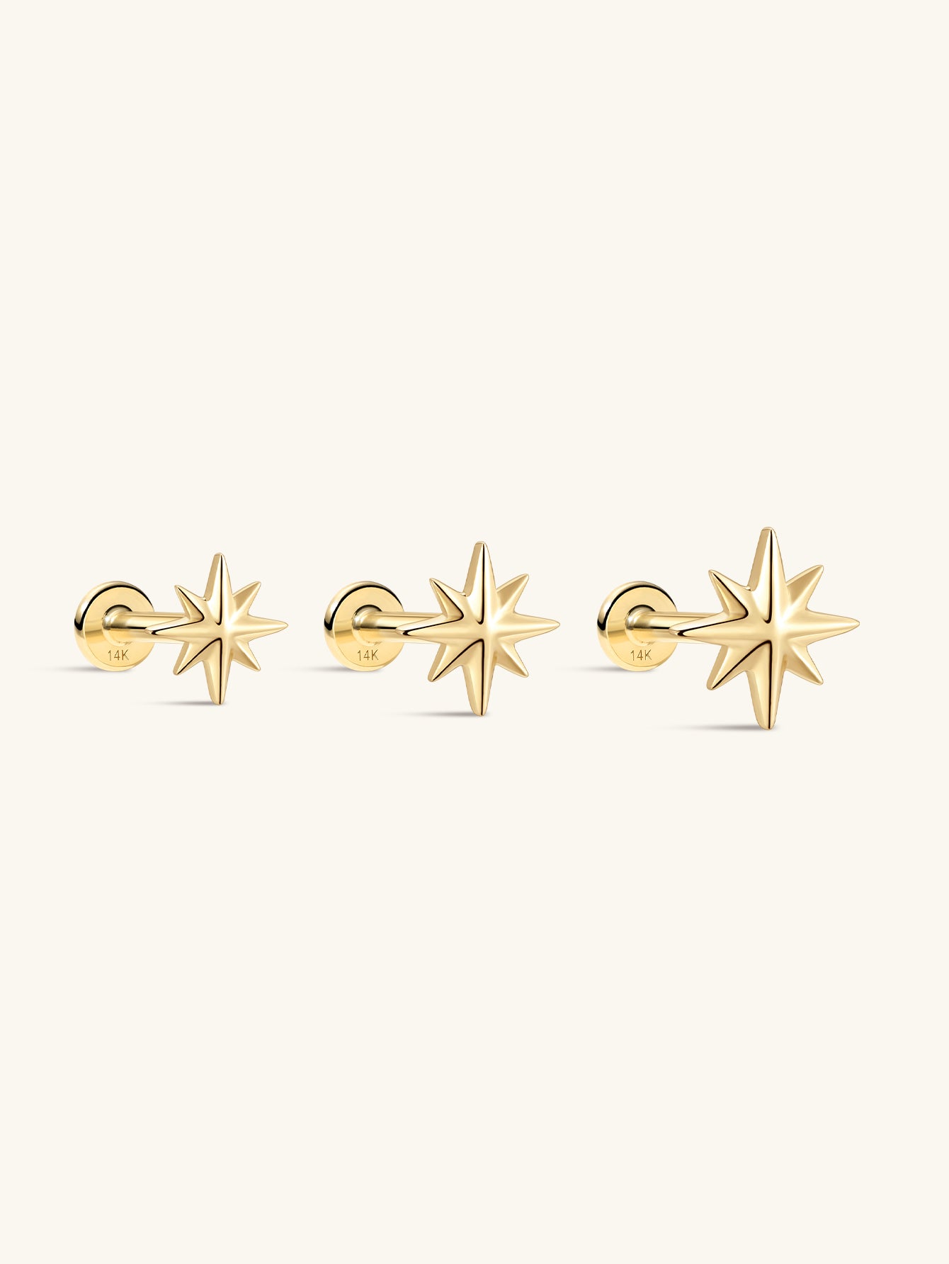 kosiner Irregular Glossy Octagonal Star Ear Piercing Stud – Kosinerjewelry